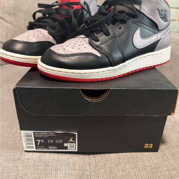 Nike | Shoes | Nike Air Jordan Mid Black And Gray With Red Soles | Poshmark